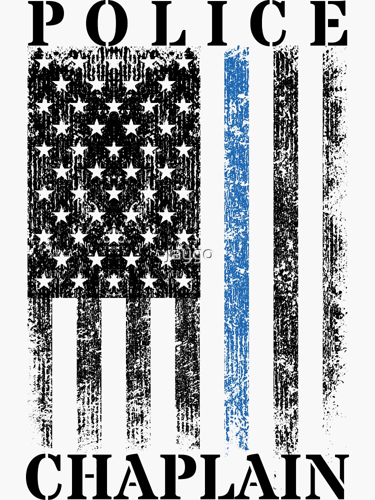 "Police Chaplain American Flag Thin Blue Line" Sticker for Sale by ...