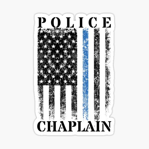 "Police Chaplain American Flag Thin Blue Line" Sticker for Sale by ...