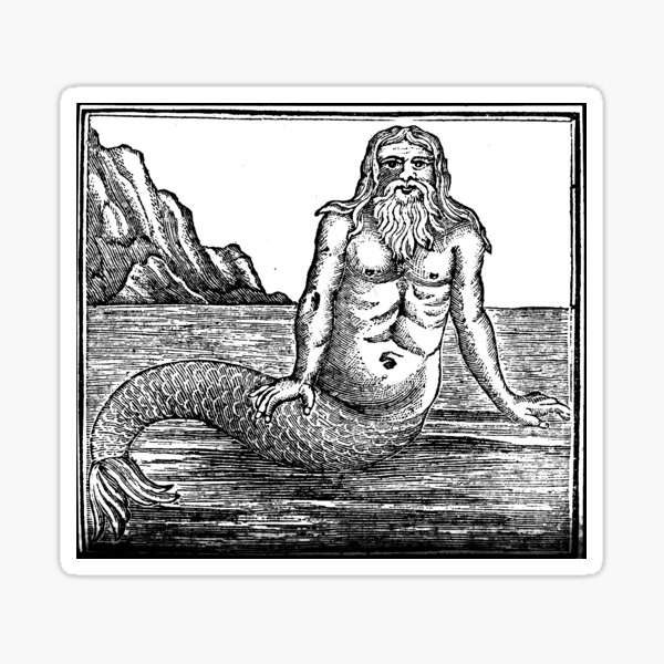 "Merman siren medieval horror" Sticker for Sale by hormigamutante ...