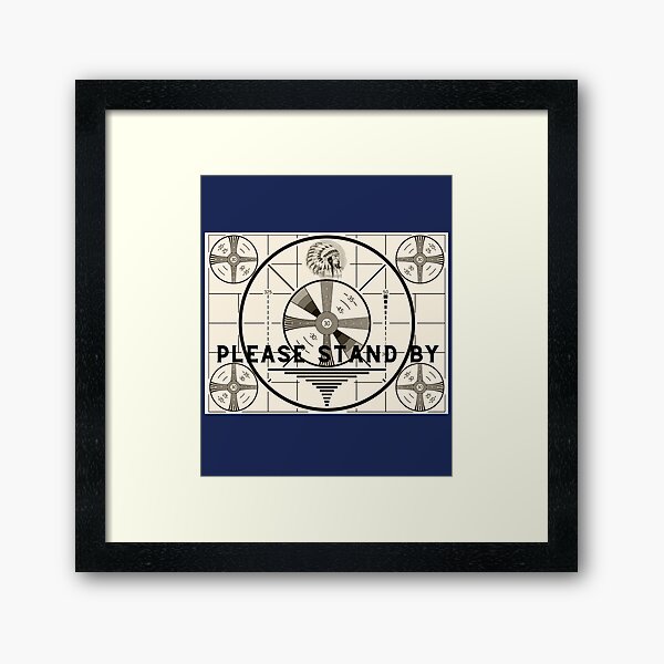 "Vintage Old TV Indian Head Test Pattern Please Stand By" Framed Art ...