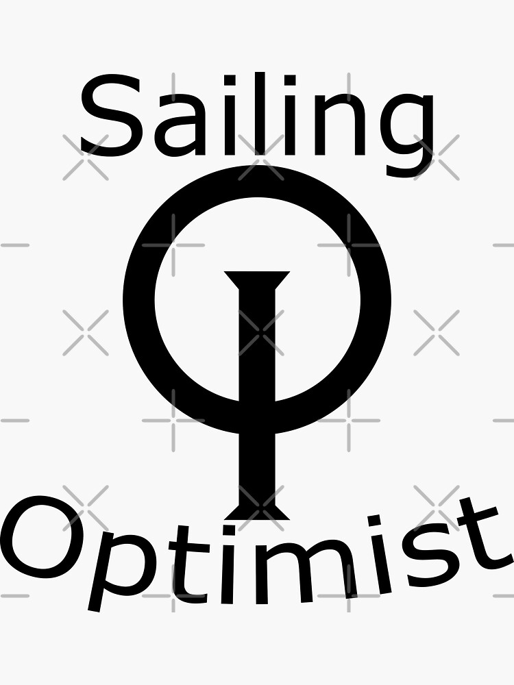 "The Sailing Optimist (dark print)- optimist sailing" Sticker for Sale ...