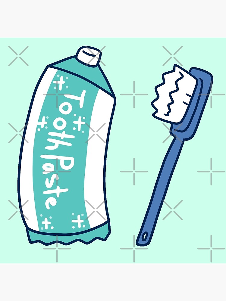 "Toothpaste and Toothbrush" Art Print by SaradaBoru | Redbubble