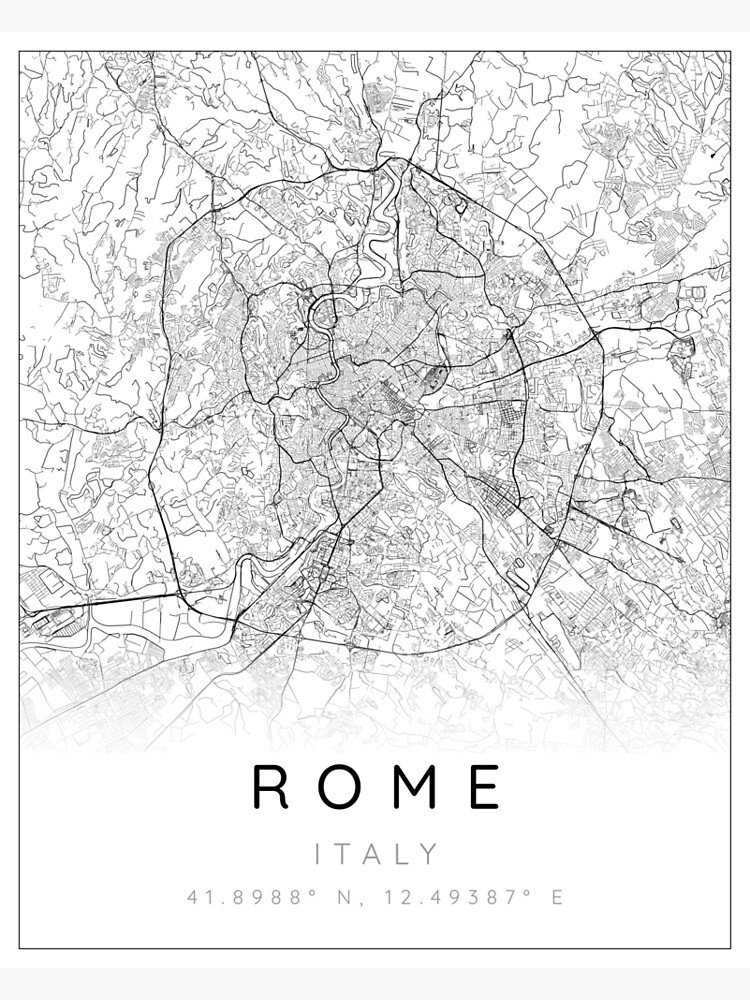 Blackline Map Of Rome For Kids