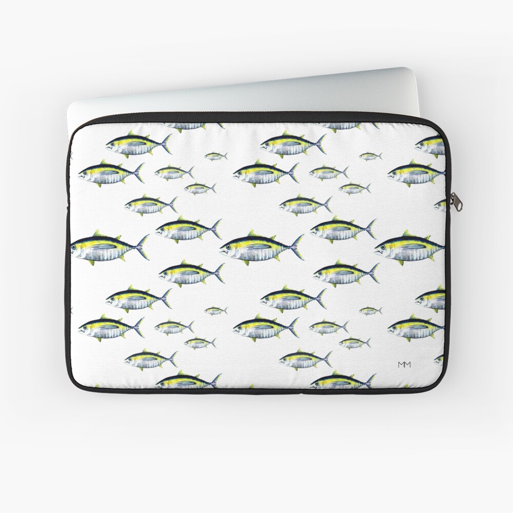 "Bigeye Tuna, Watercolor Illustration, Fish, Pattern, Repeat, School of ...