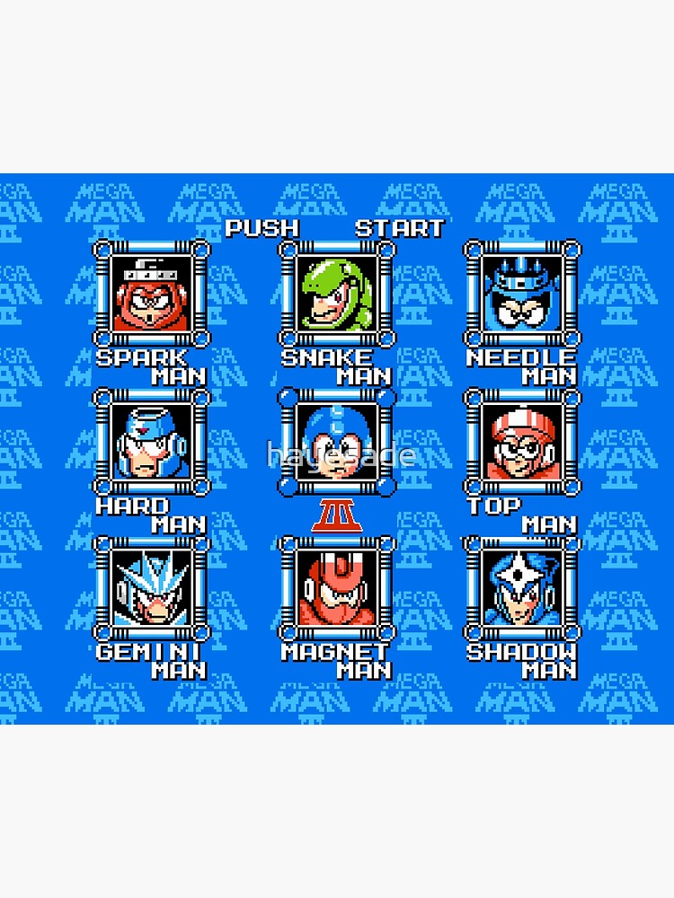 "Megaman 3 Bosses Stage Select Screen Mega Man" Poster for Sale by ...