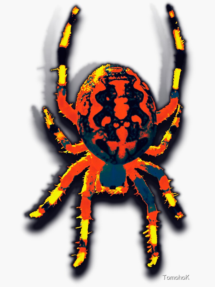 Pegatina «Araña de neón radiactivo de TomohoK» de TomohoK | Redbubble