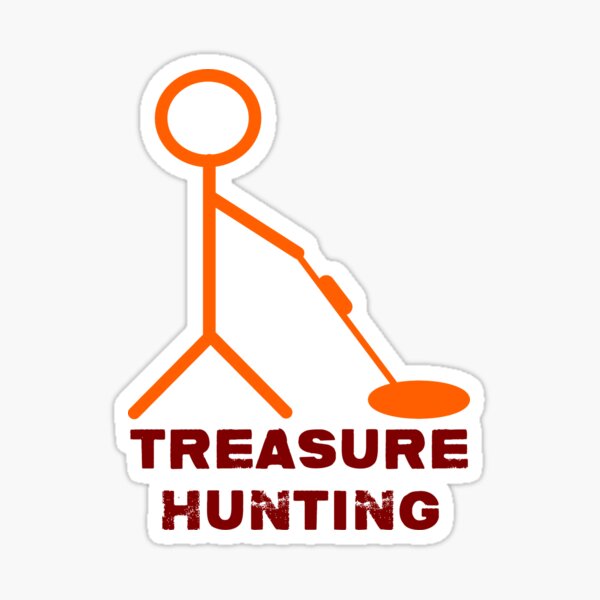 "Treasure Hunting Sign" Sticker for Sale by AngeloDeVal | Redbubble