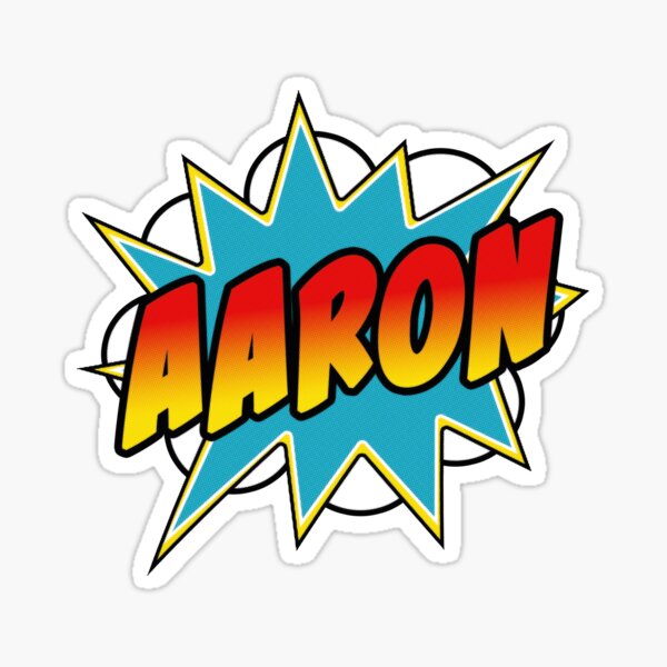 Pegatina «Nombre del superhéroe del cómic Aaron para niños» de Rixta82 ...