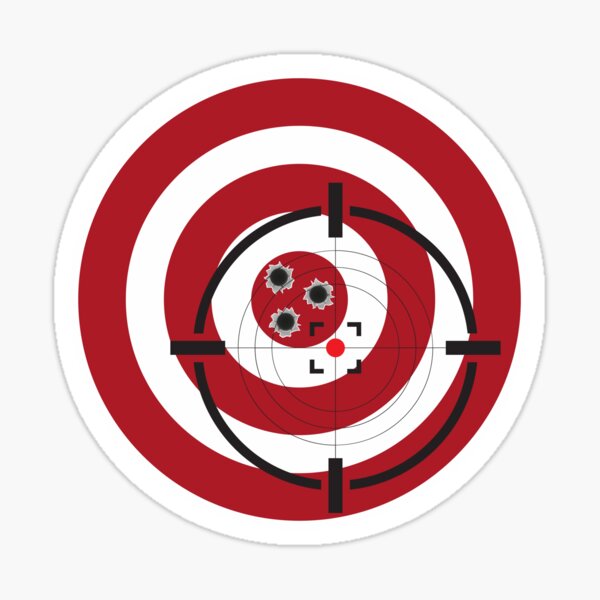 "Target practice, red bullseye with reticle. " Sticker for Sale by ...