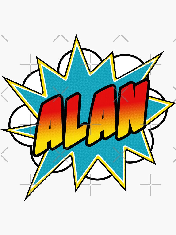 Pegatina «Nombre del superhéroe del cómic Alan para niños» de Rixta82 ...