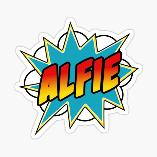 "Boys Alfie Comic Book Superhero Name" Sticker for Sale by Rixta82 ...