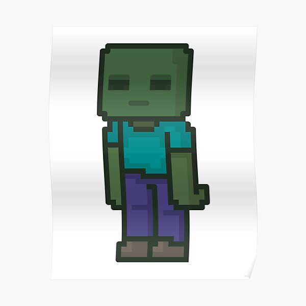 "The Cute Zombie From Minecraft." Poster for Sale by FedyaProduct ...