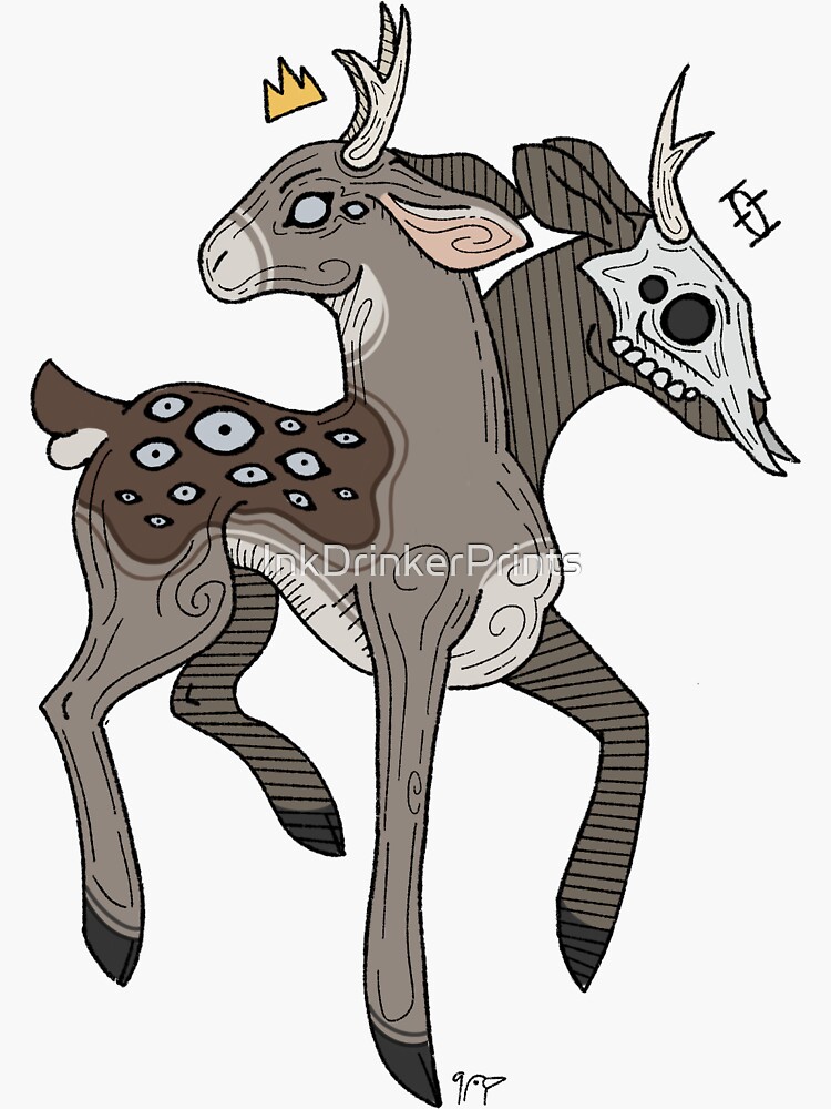 "Prince Of The Forest Spooky Not Deer Weirdcore Cryptid" Sticker for ...