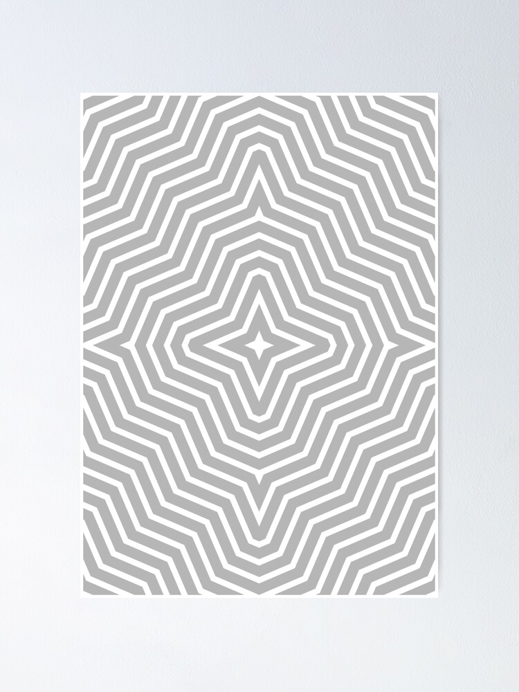 "Op Art Starburst - Gray and White" Poster for Sale by daisy-beatrice ...