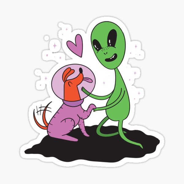 "Alien pets alien dog, For Men, Women and Kids Funny Alien" Sticker for ...