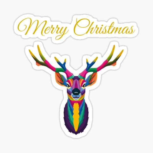 "Happy Christmas Card - Rainbow Reindeer Stage Straight Profile ...
