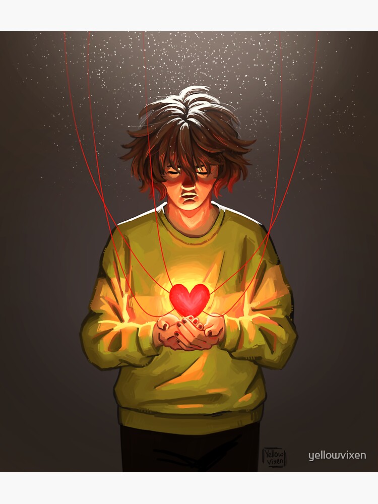 "Deltarune Kris and Soul" Sticker for Sale by yellowvixen | Redbubble