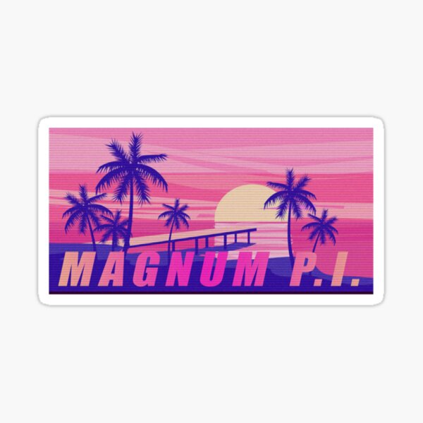 "Rebooted Magnum PI Television Effect " Sticker by Alkantara80 | Redbubble