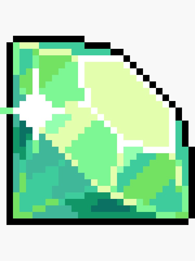 "Pixel Emerald Gemstone Crystal" Sticker for Sale by theCatghost ...