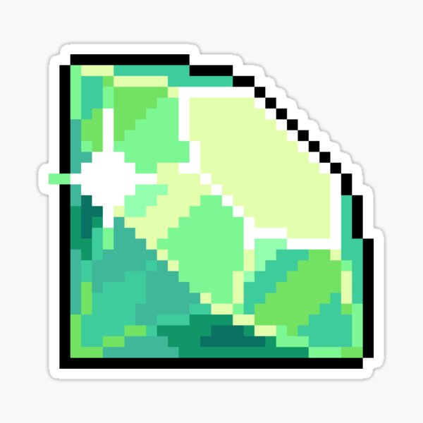"Pixel Emerald Gemstone Crystal" Sticker for Sale by theCatghost ...