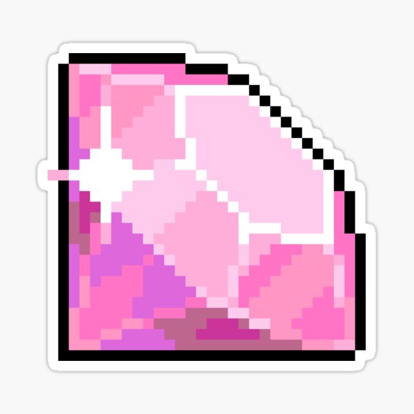"Pink Pixel Diamond Gemstone" Sticker for Sale by theCatghost | Redbubble