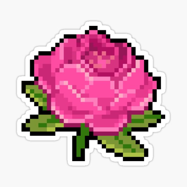 "Pink Pixel Peony" Sticker for Sale by theCatghost | Redbubble