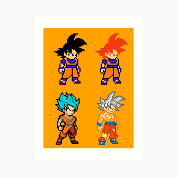 "Goku 8bit Super Saiyan God Blue Ultra Instinct | t-shirt pixel art ...