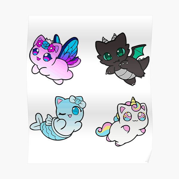 "Meemeows Aphmau cat plush Pack " Poster for Sale by DXDesignGifts ...