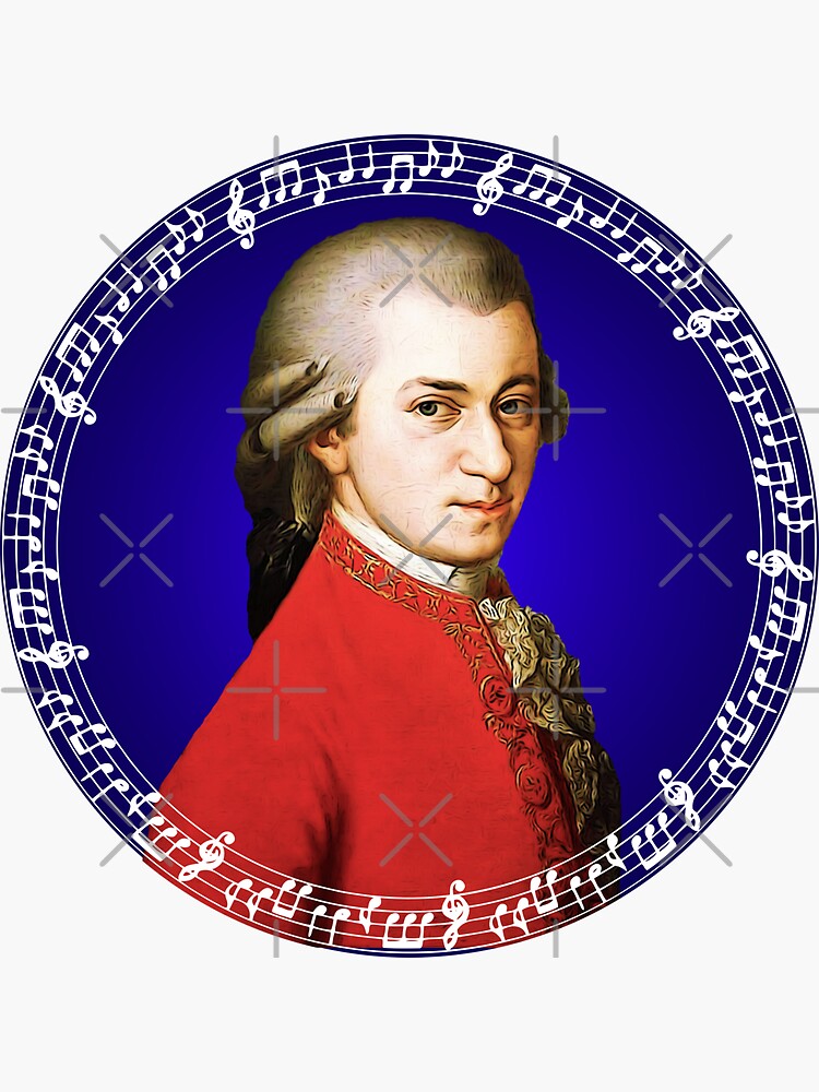 "Amadeus Mozart" Sticker by SkyAfterDusk | Redbubble