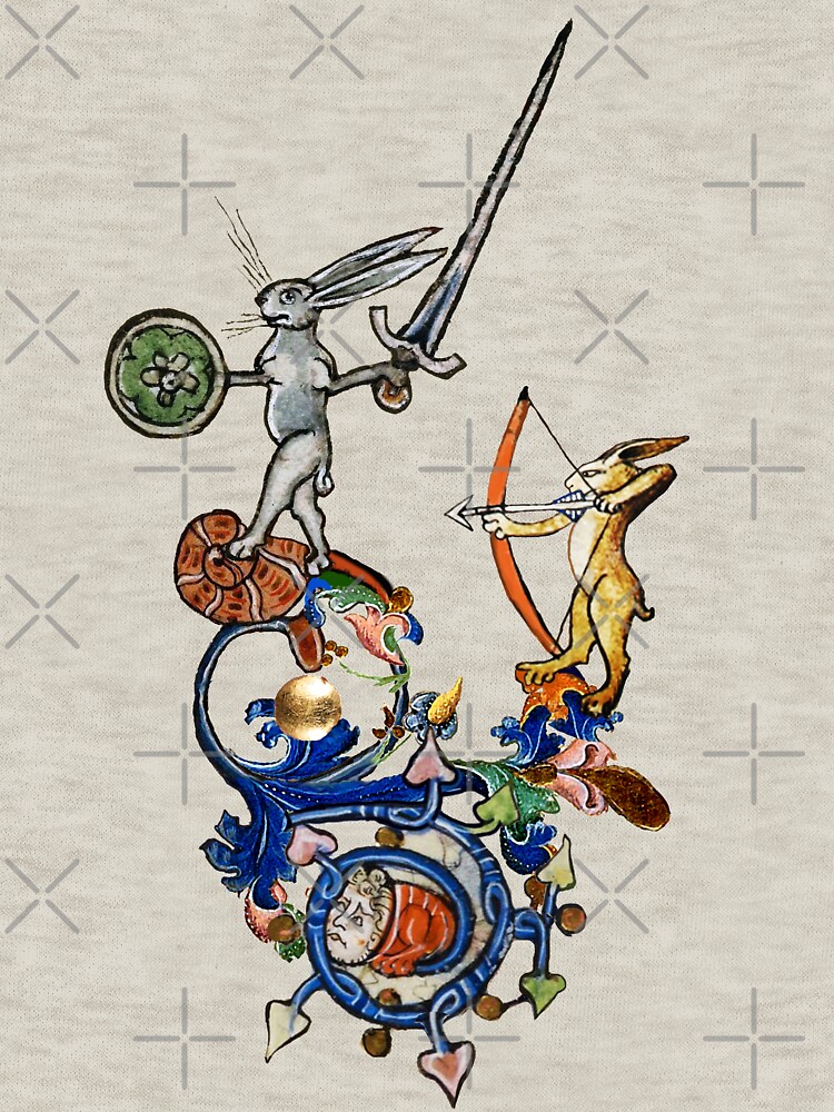 "WEIRD MEDIEVAL BESTIARY Killer Rabbits With Sword and Bow" Essential T ...