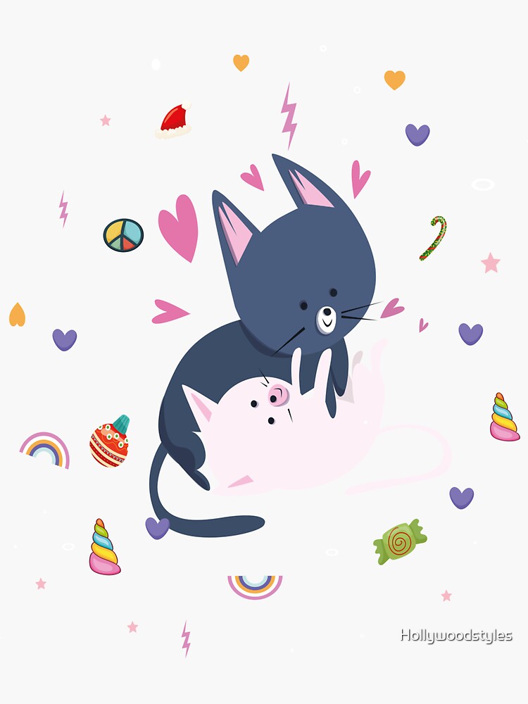 "cute cat nft art" Sticker by Hollywoodstyles | Redbubble