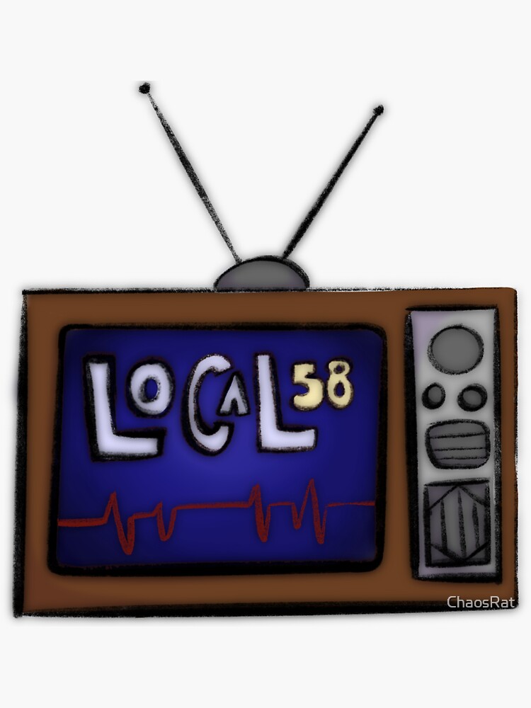 "Local 58 Vintage Television" Sticker for Sale by ChaosRat | Redbubble