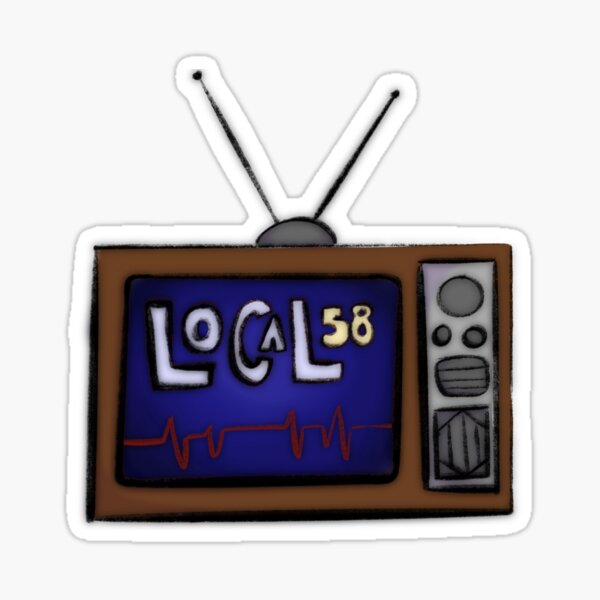 "Local 58 Vintage Television" Sticker for Sale by ChaosRat | Redbubble