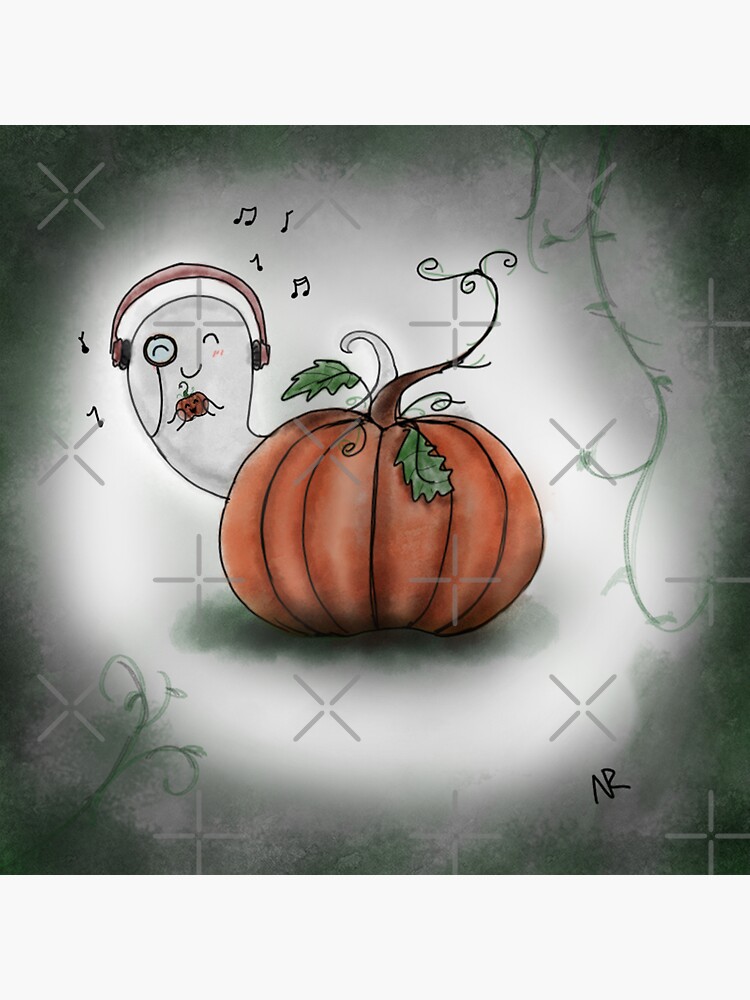 "Vibing Ghost" Sticker by UntroubledSfinx | Redbubble