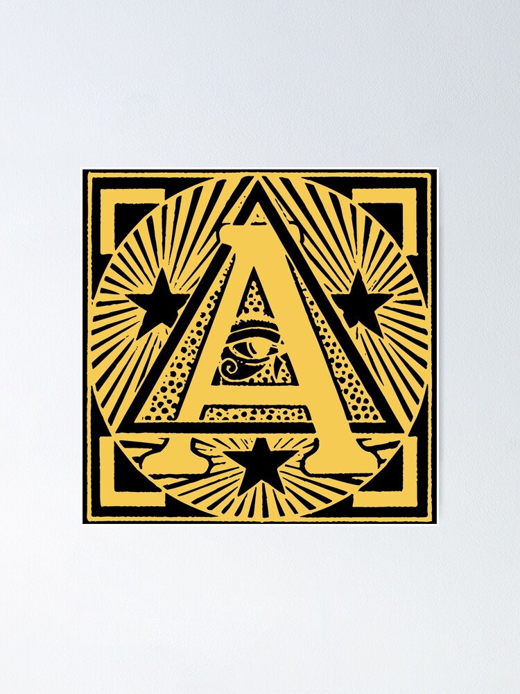 "Customized letter *A* name initials monogram! Personalized masonic eye ...