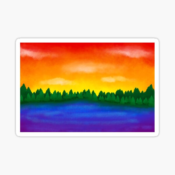 "Gay Pride Landscape - Subtle Pride Flag" Sticker by AriMakesArtShop ...