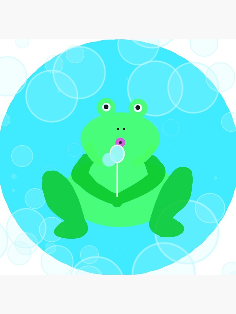 "Frog blowing bubbles" Sticker by colourtime | Redbubble