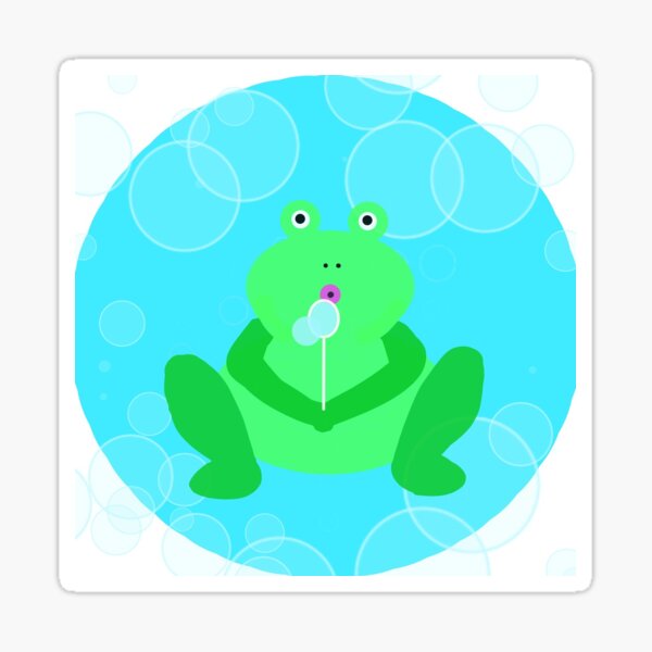 "Frog blowing bubbles" Sticker by colourtime | Redbubble