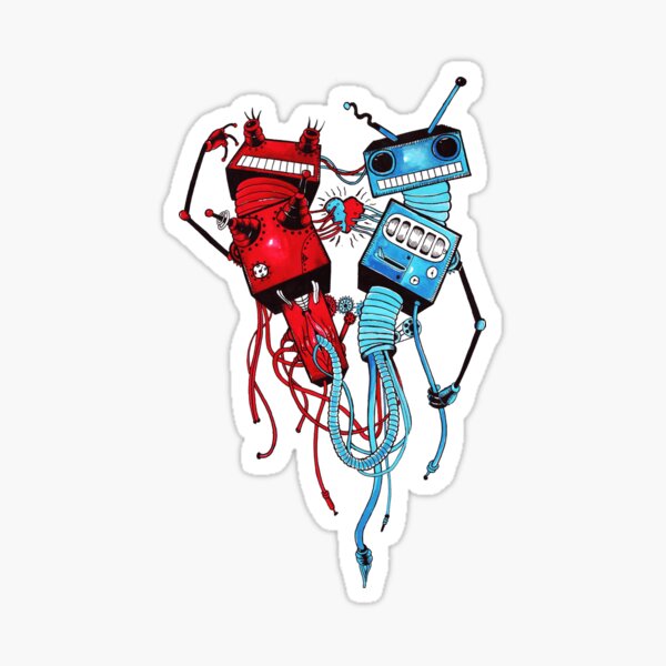 "love phone machine character art" Sticker by winpurling | Redbubble