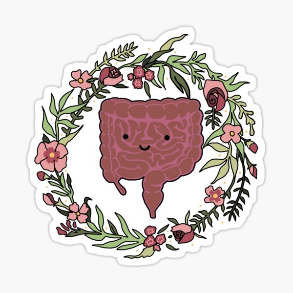 "Intestine in floral wreath" Sticker by Jasminmayox | Redbubble