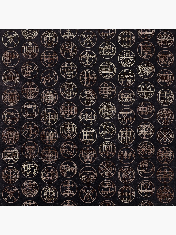"Aesthetic Black and Gold Occult Demonic Sigils" Poster by ...