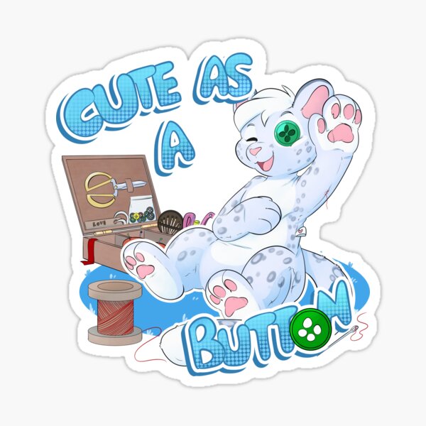 "Cute As a Button" Sticker by FangsCrayonBox | Redbubble