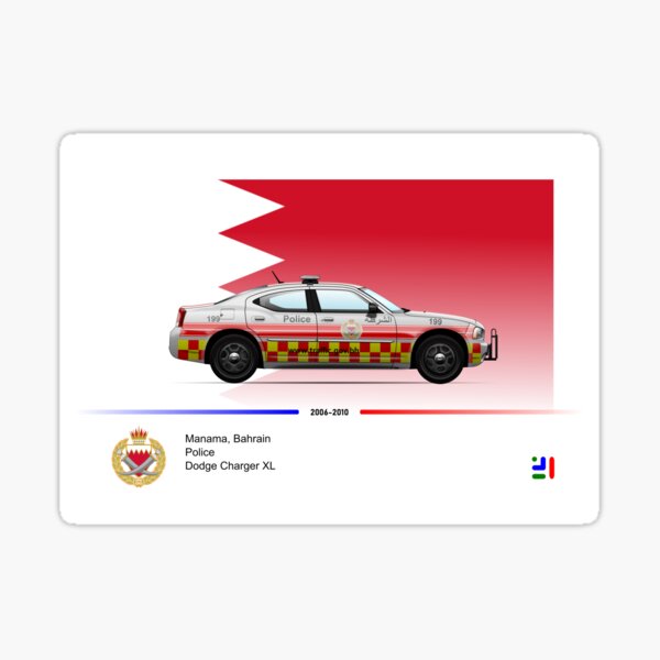 "Bahrain police vehicle" Sticker for Sale by DrewPodshe | Redbubble