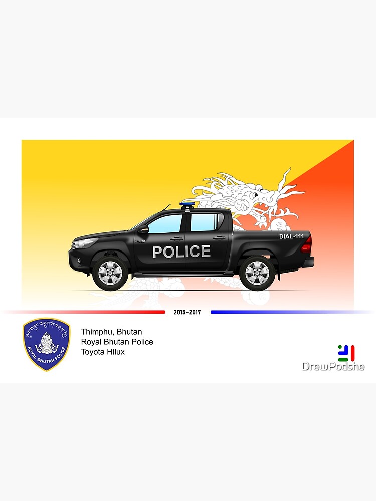 "Bhutan police vehicle" Poster for Sale by DrewPodshe | Redbubble