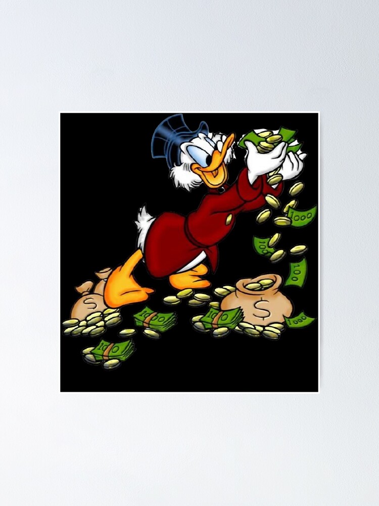 Póster «Cartel de dibujos animados de imagen de pato rico» de ...