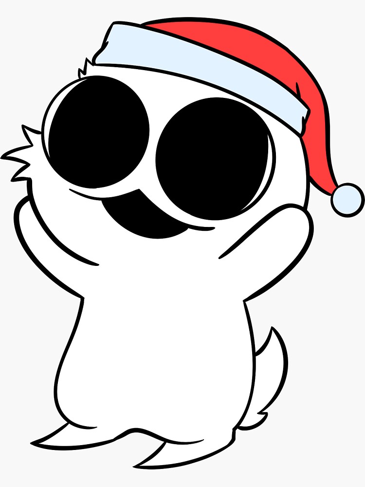 "Drawcember 3 of 31 - Bip in Santa Hat" Sticker for Sale by GibThom ...