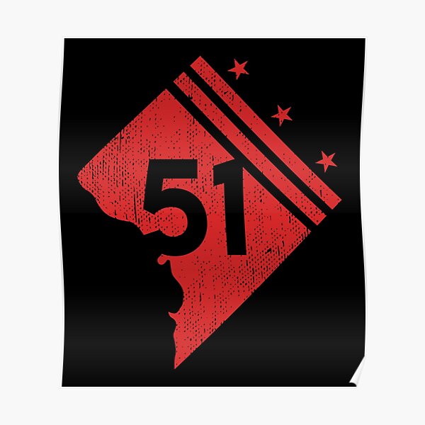 Póster «Bandera del mapa de la estadidad de Washington DC 51» de Noah ...