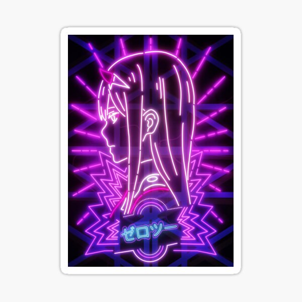 "Cute Anime Demon Girl Neon Art" Sticker for Sale by Vectorheroes ...