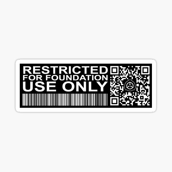 "SCP FOUNDATION UID QR WEAPON LABEL" Sticker for Sale by Pxrvxrt ...