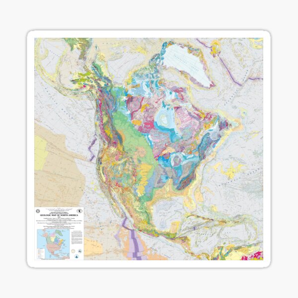 "USGS Geologic Map of North America" Sticker for Sale by raybondesigns ...